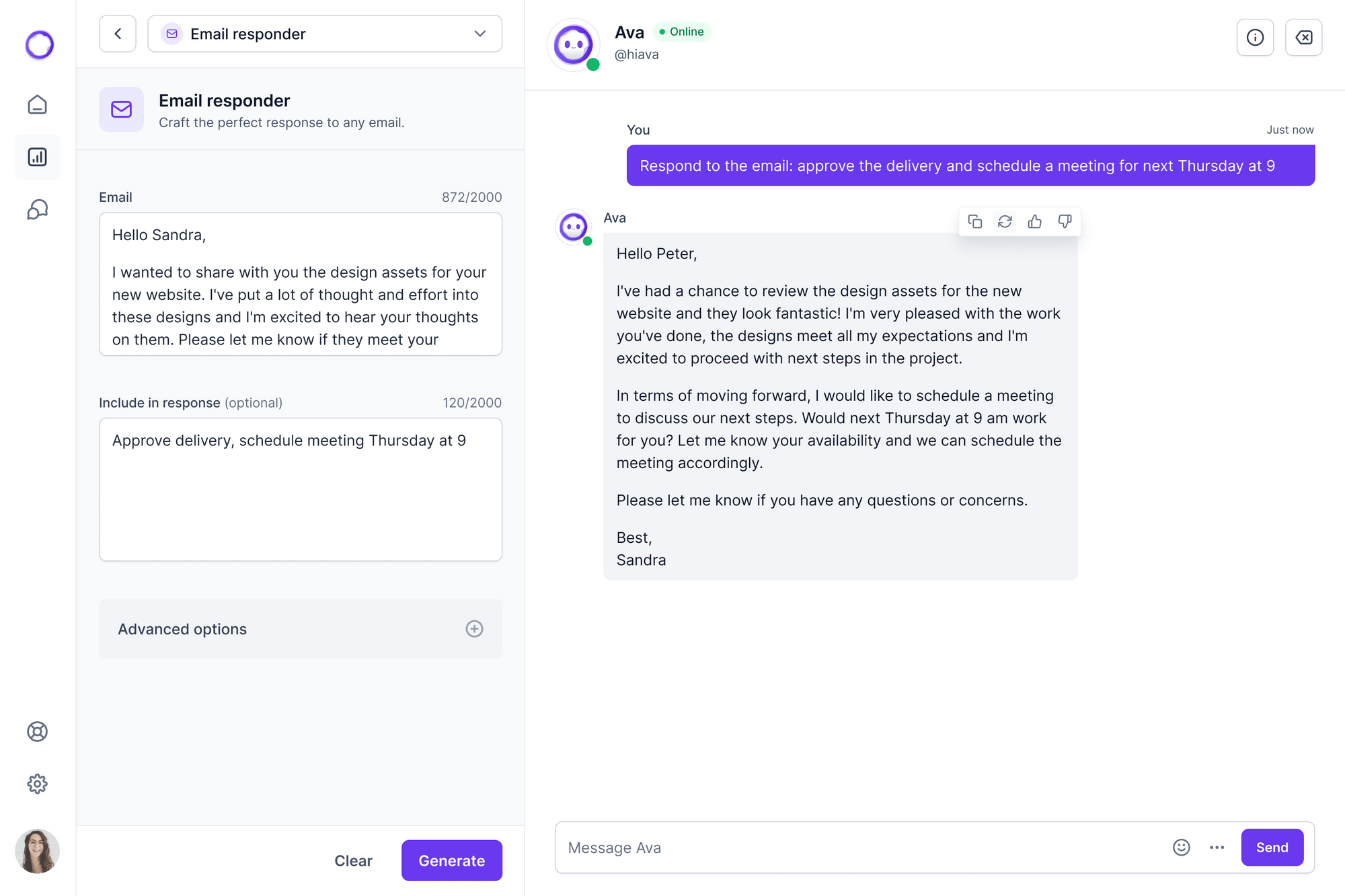 Ava - Your personal AI writing assistant
